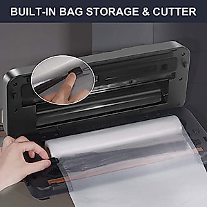 DUXANO Vacuum Sealer Machine, 85kPa Pro Vacuum Food Sealer with Built-in Cutter and Bag Storage (1 bag roll)