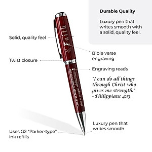 Inkstone Philippians 4:13 Faith Gift Pen with Engraved Bible Verse I Can Do All Things Through Christ Who Gives Me Strength