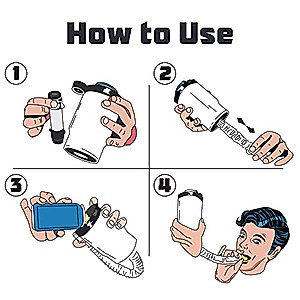 VOMQIDI Portable Can or Bottle Cooler & Cup with Bottle Opener Keychain, 2 Pcs Detachable Expandable Hose to Funnel Your Drink, Cup Lanyard, Built for Party Bar Beer Funnel (Black)