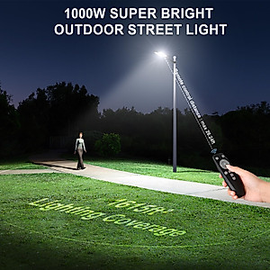 SZPOWER 1000w Solar Street Lights Outdoor, 100000LM Solar Outdoor Lights, Solar Lights for Outside, Waterproof IP66 for Outdoor Lighting, Driveway, Parking Lot, Pole, Garden, Yard, Backyard