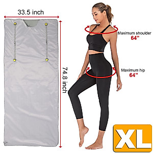 Vanell Far Infrared Sauna Detox Blanket - 2-Zone Spa Sauna Blanket, Overall Wrap Heating, FIR Technology, Zipper Type - Digital Body Heat Blanket