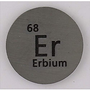 Erbium (Er) 24.26mm Metal Disc 99.9% Pure for Collection or Experiments