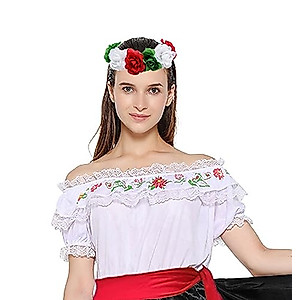 Love Sweety Rose Flower Headband Floral Crown Mexican Hair Wreath (Christmas)