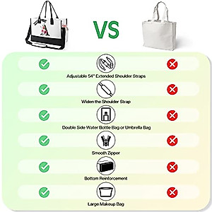 Floral Ini-tial Beach Bag w Makeup Bag, Mono-gram Can-vas Tote Bag for Women w Inner Pocket, Side Pocket, Shoulder Strap, Gift Box, Card, Personalized Gifts Women Birthday Friends Grandma Bridesmaid M