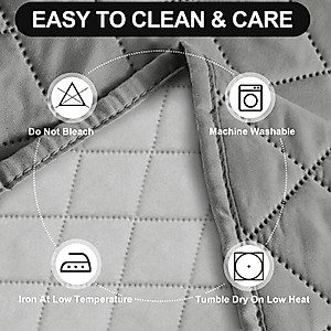 Deeky Sofa Covers for 3 Cushion Couch, Dog Couch Protector, Furniture Covers for Pets, Reversible and Water Resistant Cover with Foam Sticks & Elastic Straps, Sofa, Gray/Light Gray