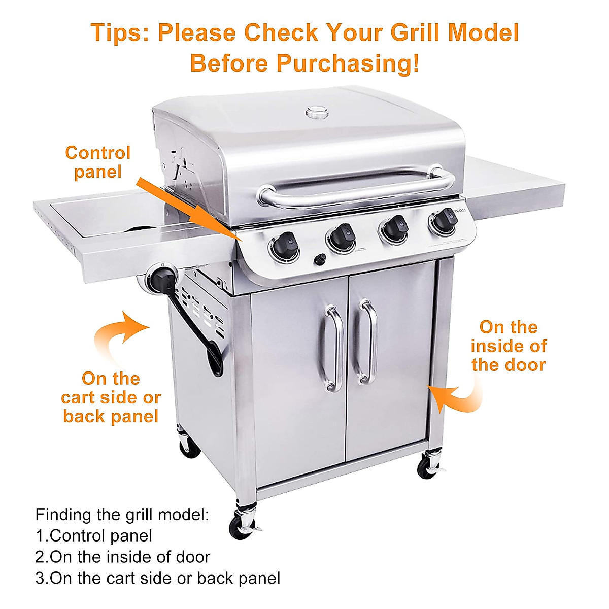 Hisencn Grill Replacement Parts for Charbroil Advantage Series 4 Burner 463433016, 463235815, 466235816, 466240115, 46643301 Gas Grills, Stainless Pipe Burner, Heat Plate Tent Shield and Cooking Grate