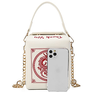 lola mae Chinese Takeout Box Crossbody Bag for Women Novelty to go Case Messenger Shoulder Purse Fun Naughty Handbag (N3329)