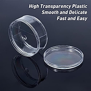 PH PandaHall 2 Sets 5 Layer Cylinder Stackable Bead Containers 15ml Plastic Round Clear Storage Organizer Box with Screw Lid for Make Up, Eye Shadow, Nails, Powder, Gems, Beads, Jewelry, Small Items