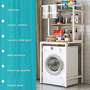BKGDO Washer Storage Frames Floor Standing for Over Toilet,3-Layer Drum Carbon Steel Washinghine Rack,Bathroom Storage Rack Space Organizer/Black