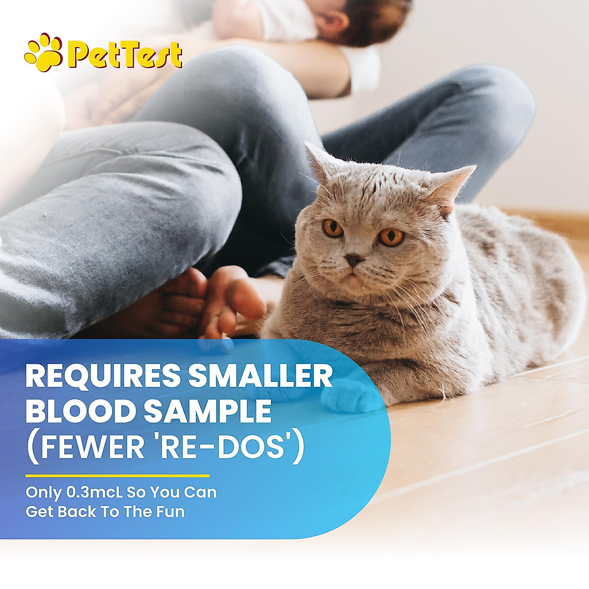 PetTest Blood Glucose Test Strips, Easy Open for Use with a Glucometer Monitor for Dogs & Cats, sterilized and Individually Sealed, 50 Pieces