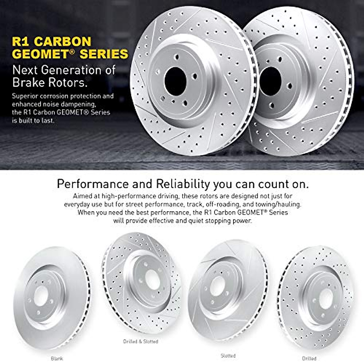 R1 Concepts Front Rear Brakes and Rotors Kit |Front Rear Brake Pads| Brake Rotors and Pads| Ceramic Brake Pads and Rotors |Hardware Kit|fits 2008-2014 Cadillac CTS