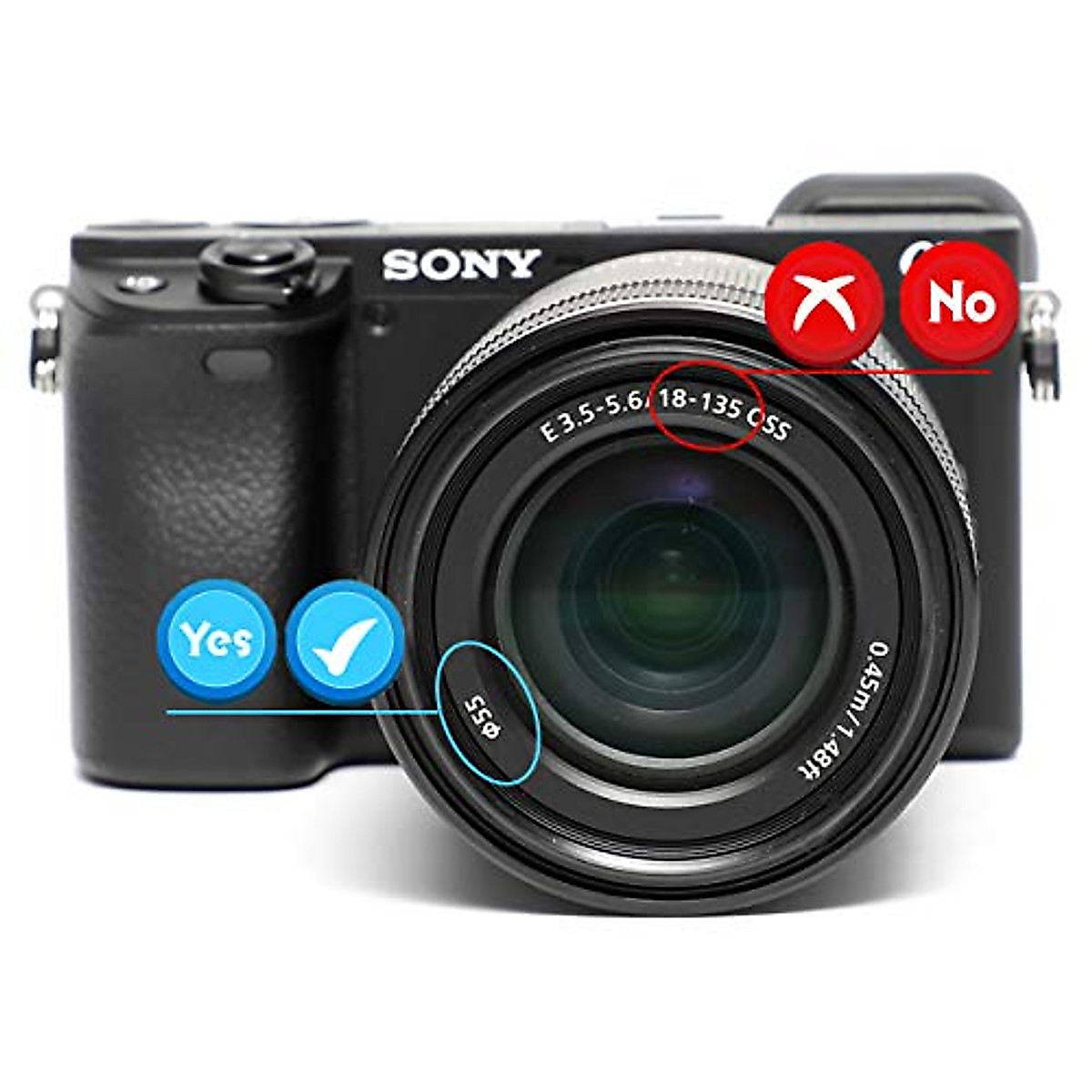 55mm Lens Cap Cover for Nikon AF-P(Not AF-S) DX Nikkor 18-55mm f/3.5-5.6G VR,Sony FE 28-70mm f/3.5-5.6 OSS,HUIPUXIANG Compatible with Canon EF-M 11-22mm f/4-5.6 is STM Lens 55mm Filter Thread[2 Pack]