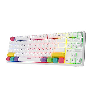 FIRSTBLOOD ONLY GAME. K870T 80% Bluetooth/Wired Dual Mode Mechanical Keyboard, 87 Keys Compact Computer Keyboard with Red Switch, RGB Backlight