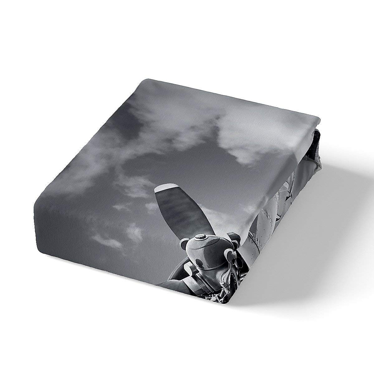 Erosebridal Airplane Bedding Set Aircraft Pattern Duvet Cover Full Size for Kids Boys Girls Aviation Aerospace Comforter Cover Grey Gray Soft Microfiber Quilt Cover for Child's Dorm Room