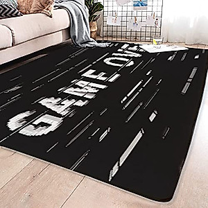 LUCKYLEI Large Game Area Rugs 3D Gamer Carpet Decor Game Printed Living Room Mat Bedroom Controller Player Boys Gifts Home Non-Slip Crystal Floor Polyester Mat 63x94inch