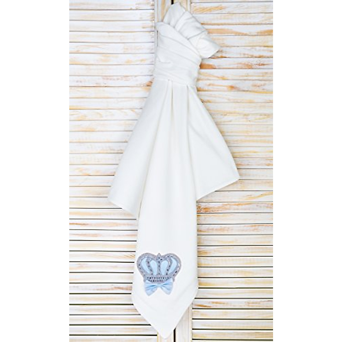 Lilax Baby Boy Newborn Crown Jewels Swaddle Receiving Blanket Blue