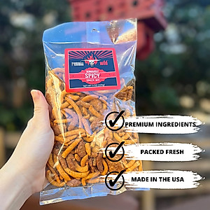 Spicy Snack Mix | Party Mix including hot Cajun corn sticks, roasted peanuts, and cheddar cheese sesame sticks | Runnin' Wild Foods, 1.5 Pounds Total (Box of 3 bags, 8oz each)