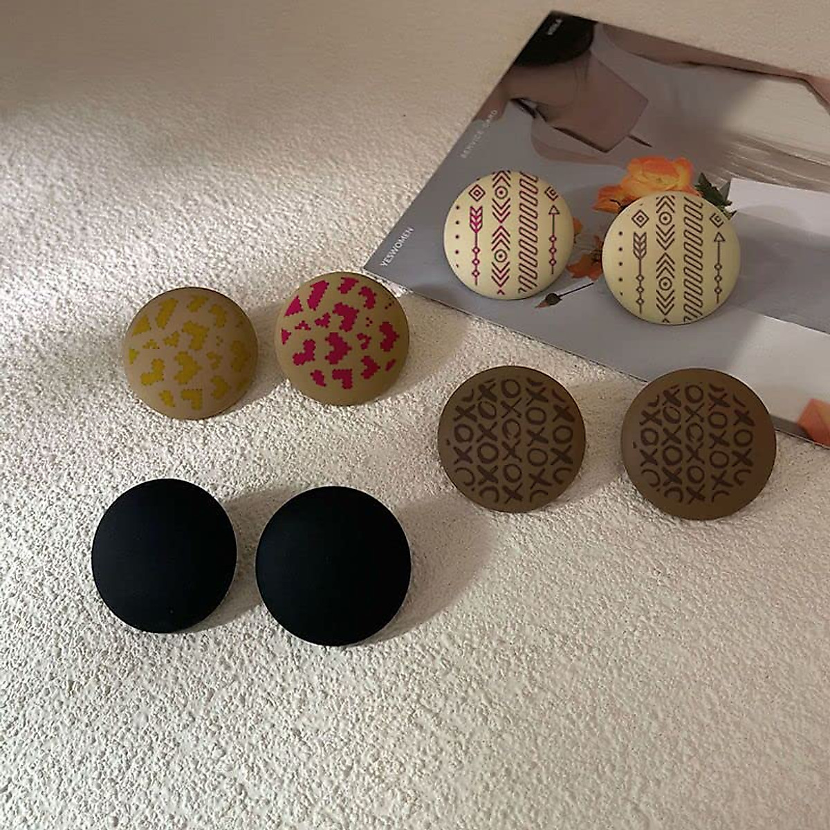 Alinacutle Handmade Earring Printing Reusable Silk Screen Stencils Silkscreen Stencil for Jewelry Polymer Clay Stencil 3.8" x 6" & Squeegee