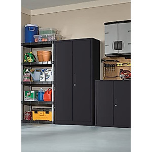 LUCYPAL Metal Garage Storage Cabinet with 2 Doors, 70.8’’Steel Lockable Tool Cabinets with 4 Adjustable Shelves,File Cabinet for Office,Home,Garage,Gym,School,Black