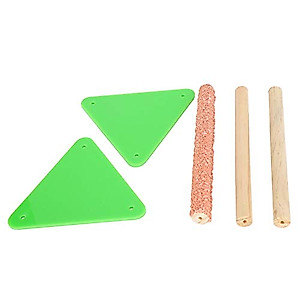 Jeanoko Parrot Frosted Stick Triangle Stand Perch Parrot Stand Lightweight Portable Lovebird for Macaw
