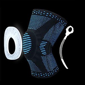 YCSM 1 Piece of Knee Joint Patella Protector Silicone Spring Knee Pads Sports Knee Pads Suitable for Meniscal Tear Arthritis to Relieve Joint Pain. (Color : HX051 Blue, Size : M)