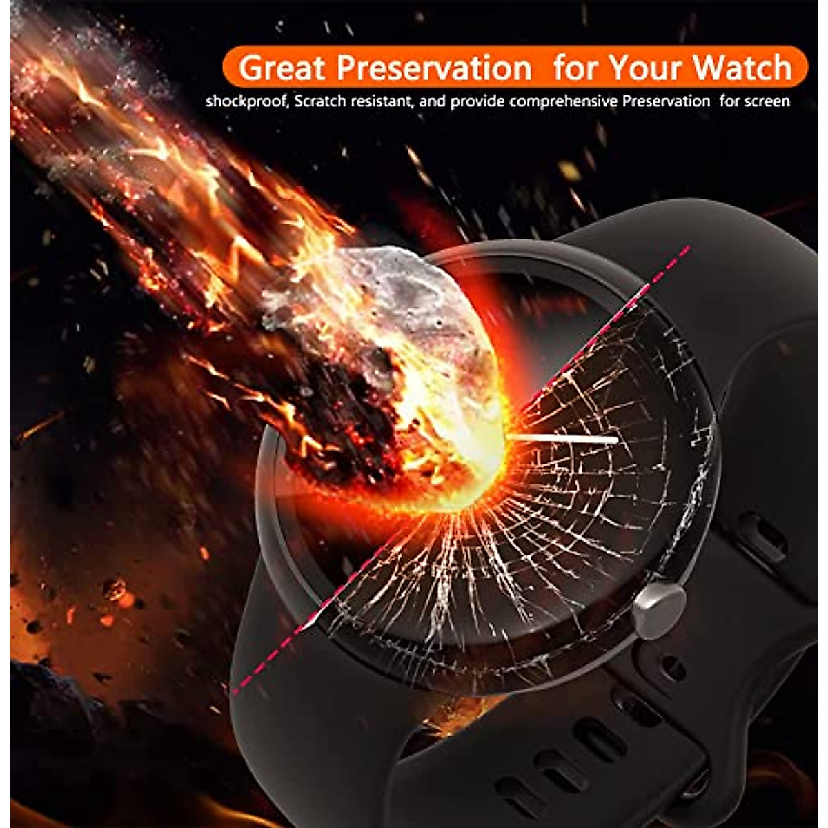 HASDON [2 Pack] Compatible with Google Pixel Watch 2(2023) /Pixel Watch Case with Tempered Glass Screen Protector, Matte Full Coverage Protective Cover Bumper for Google Pixel Watch 2/1