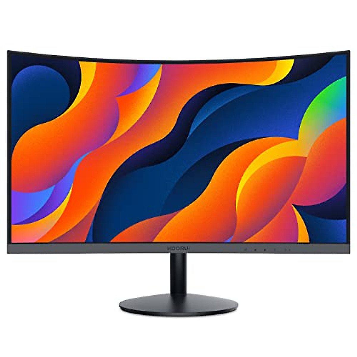 KOORUI 24-Inch Curved Computer Monitor- Full HD 1080P 60Hz Gaming Monitor 1800R LCD Monitor HDMI VGA, Tilt Adjustment, Eye Care, Black 24N5C