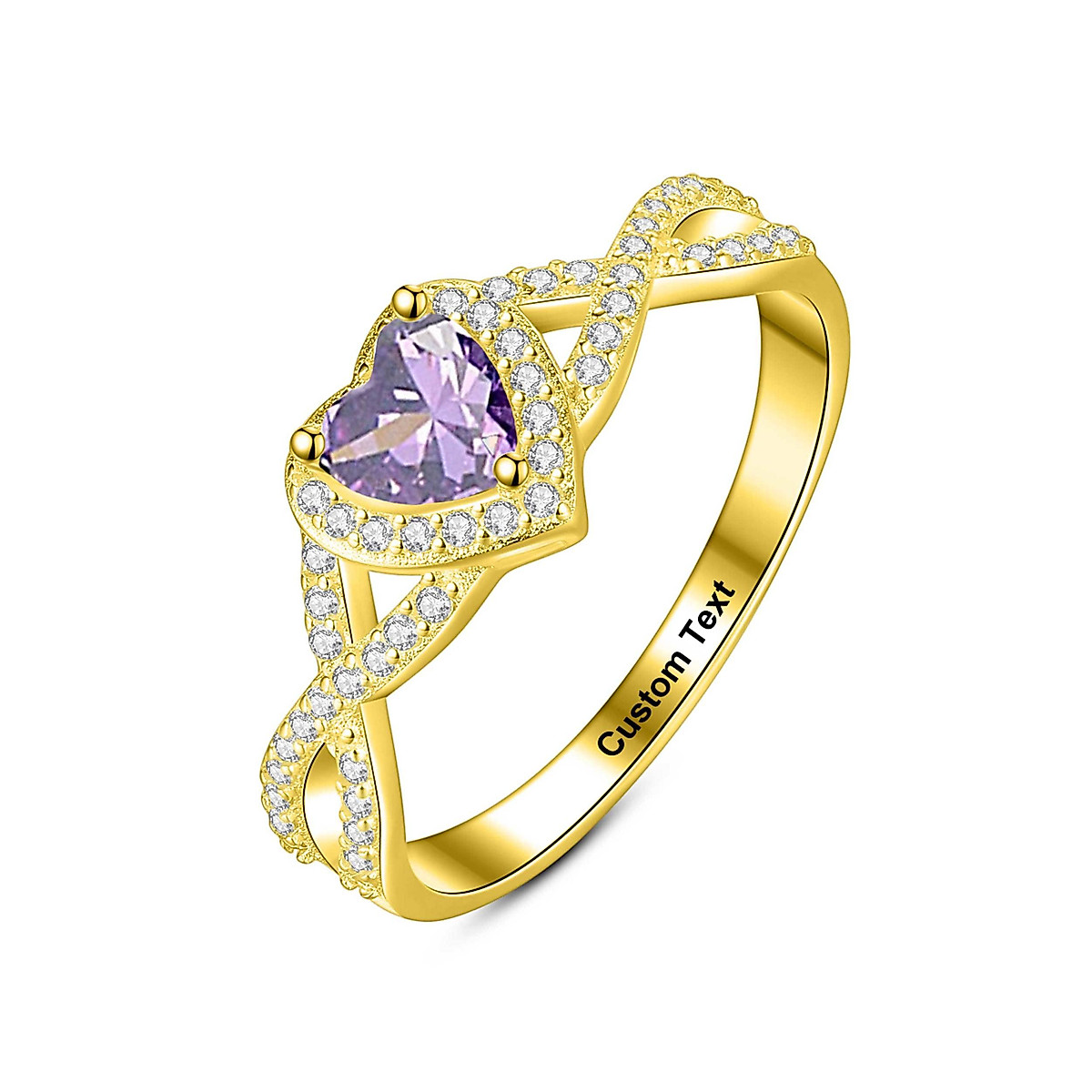 EBAT Halo Promise Ring Heart Love Birthstone Rings 1 Stone for Women Her Best Friends Jewelry Mothers Day Gifts With Birthstones Mother Daughter Personalized Engraved Custom Name