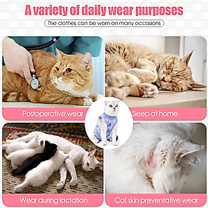 Cat Recovery Suit Cats Onesie for Female Male After Surgery Abdominal Anti Licking Wounds Skin Diseases, Breathable E-Collar Alternative for Cats and Dogs (Tie dye Blue, L)