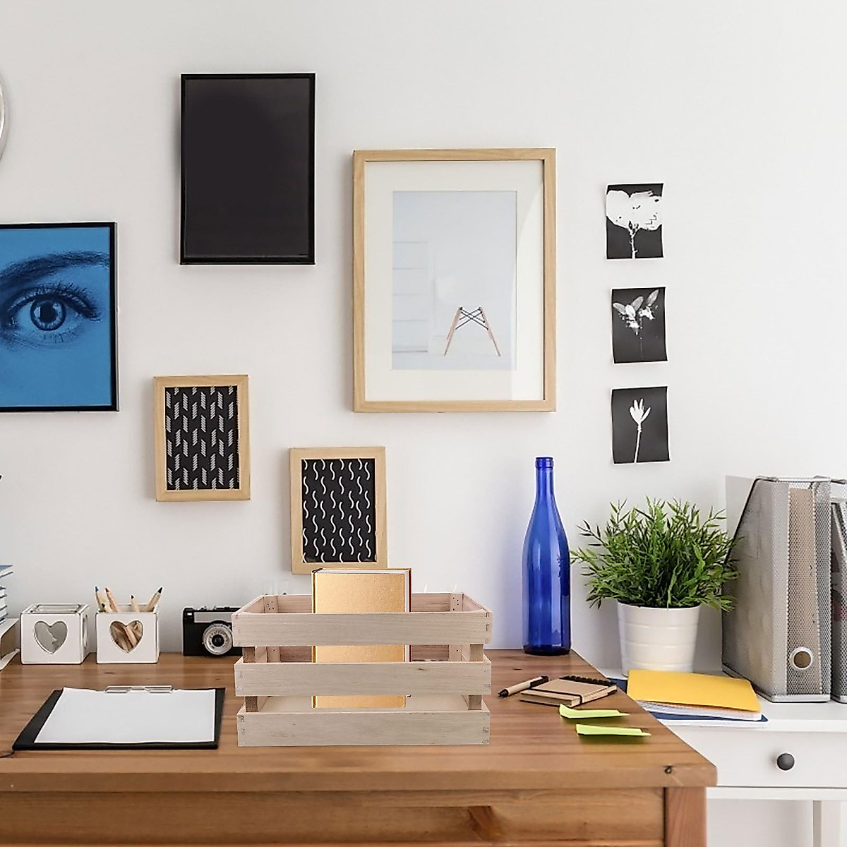 Garneck 1pc Wooden Storage Box Display Basket Storage Bins Bamboo Storage Cabinet Wooden Barrel Planter Unfinished Crates for Craft Wooden Key Organizer Fruit Crates Desktop Container