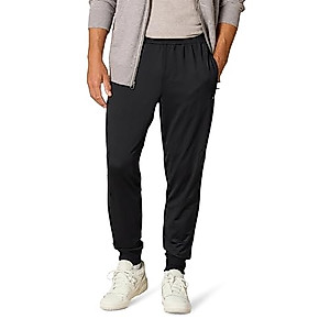 Amazon Essentials Men's Performance Stretch Knit Jogger Pant, Black, Medium