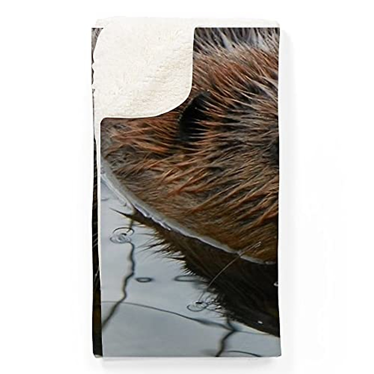 CafePress Beaver Swimming Sherpa Fleece Throw Blanket