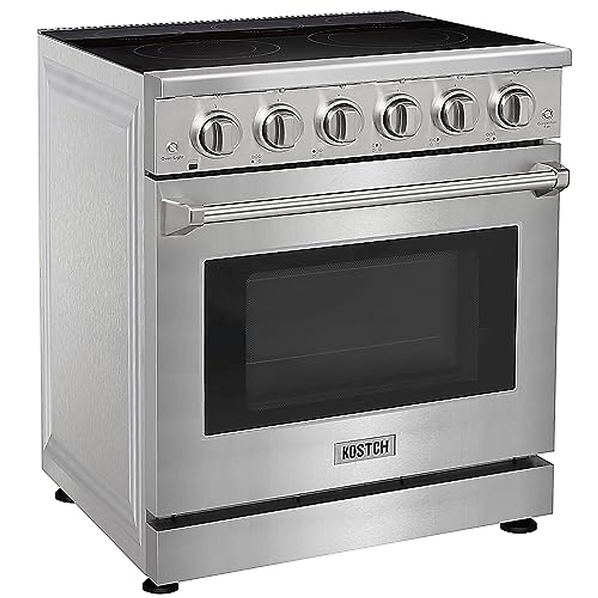 KOSTCH 30 inch Professional Electric Range with 5 Heating Elements Cooktop, 4.55 Cu. Ft. Convection Oven Capacity, Smooth Glass Top, in Stainless Steel, KOS-30RE06H (Stainless Steel)