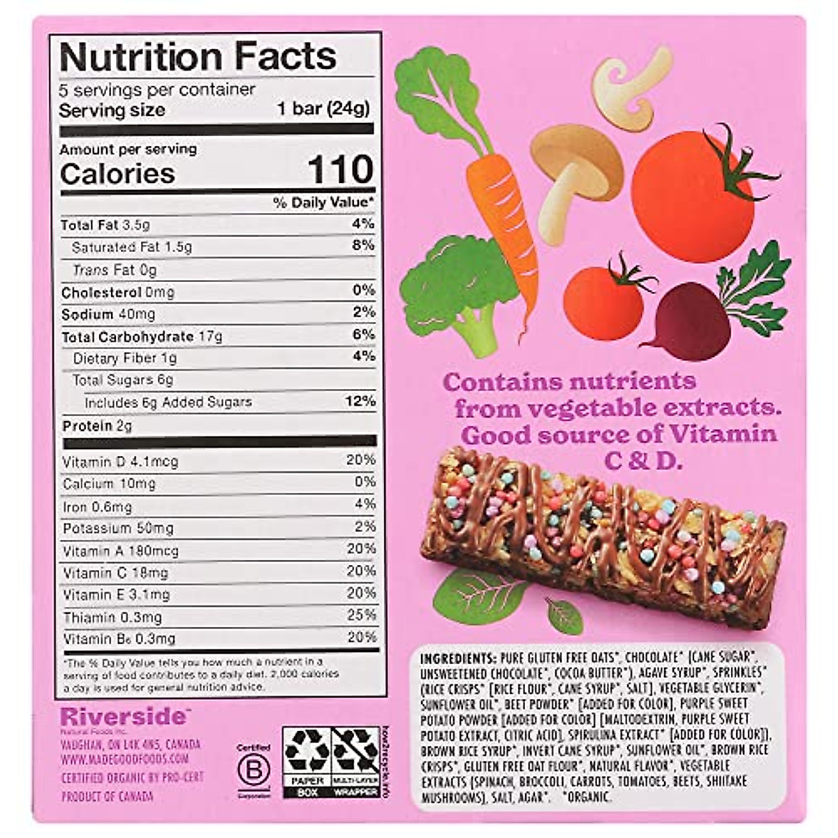 MADEGOOD Organic Chocolate Drizzled Granola Bars, 4.25 OZ