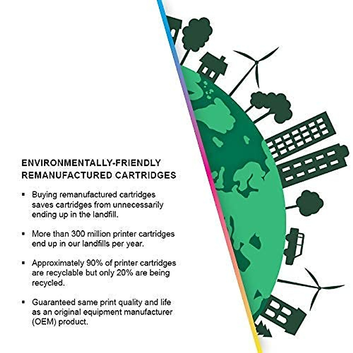DoorStepInk Remanufactured in The USA Ink Cartridge Replacements for HP 56 & 57 C9321BN C6656AN C6657AN Black and Tri-Color Combo Pack for Use with Deskjet, Photosmart, PSC Printers