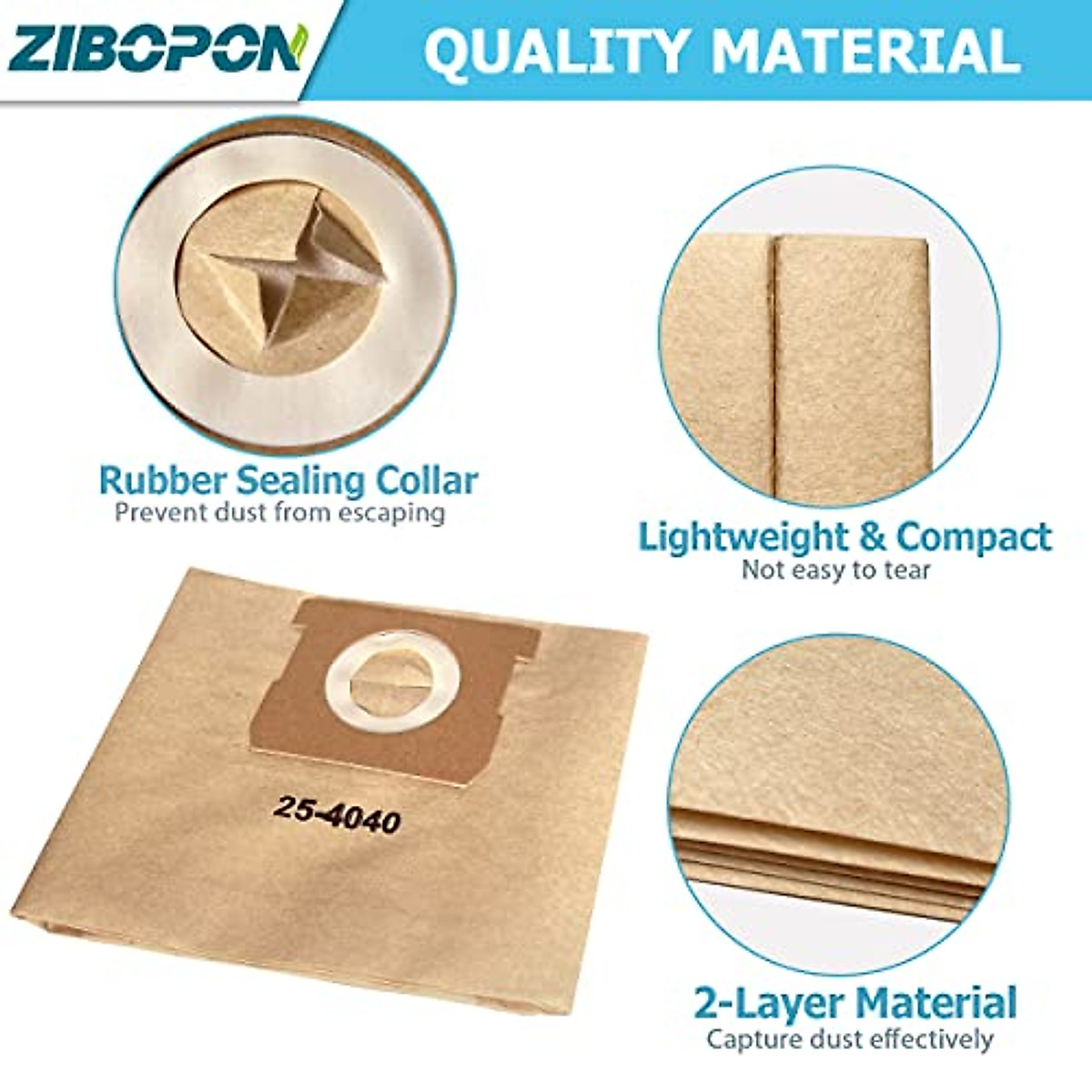 10 Pack DXVA25-4040 Dust Bag-4 gallon Replacement for DEWALT DXV04T 4 Gallon Wet/Dry Vacuum