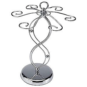 ZOOTWO Scrollwork Wine Glass Rack,6-Hook Scrollwork Metal Countertop Wine Glass Cup Holder for Home and Bar Storage and Artistic Tabletop Display, Spiral Style