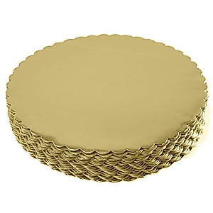 [25pcs] 12" Gold Cakeboard Round,Disposable Cake Circle Base Boards Cake Plate Round Coated Circle Cakeboard Base 12inch,Pack of 25