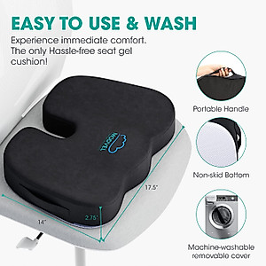 Modvel - The Original Gel Seat Cushion for Desk Chair, Enhances Posture and Support, Non-Slip Bottom, Ideal Tailbone Cushions for Pressure Relief - Premium Gaming, Car, Office Chair Cushion