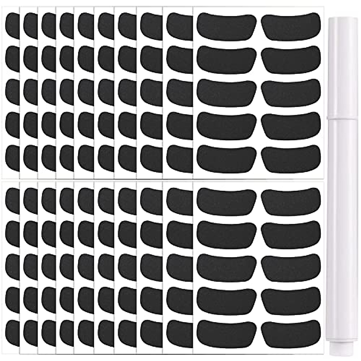 200 Pairs Sports Eye Black Stickers for Kids,Eye Strips Sports Eye Stickers Breathable Eye Strips for Baseball Football Softball Lacrosse Fans on Game Day,with 1 White Pencil