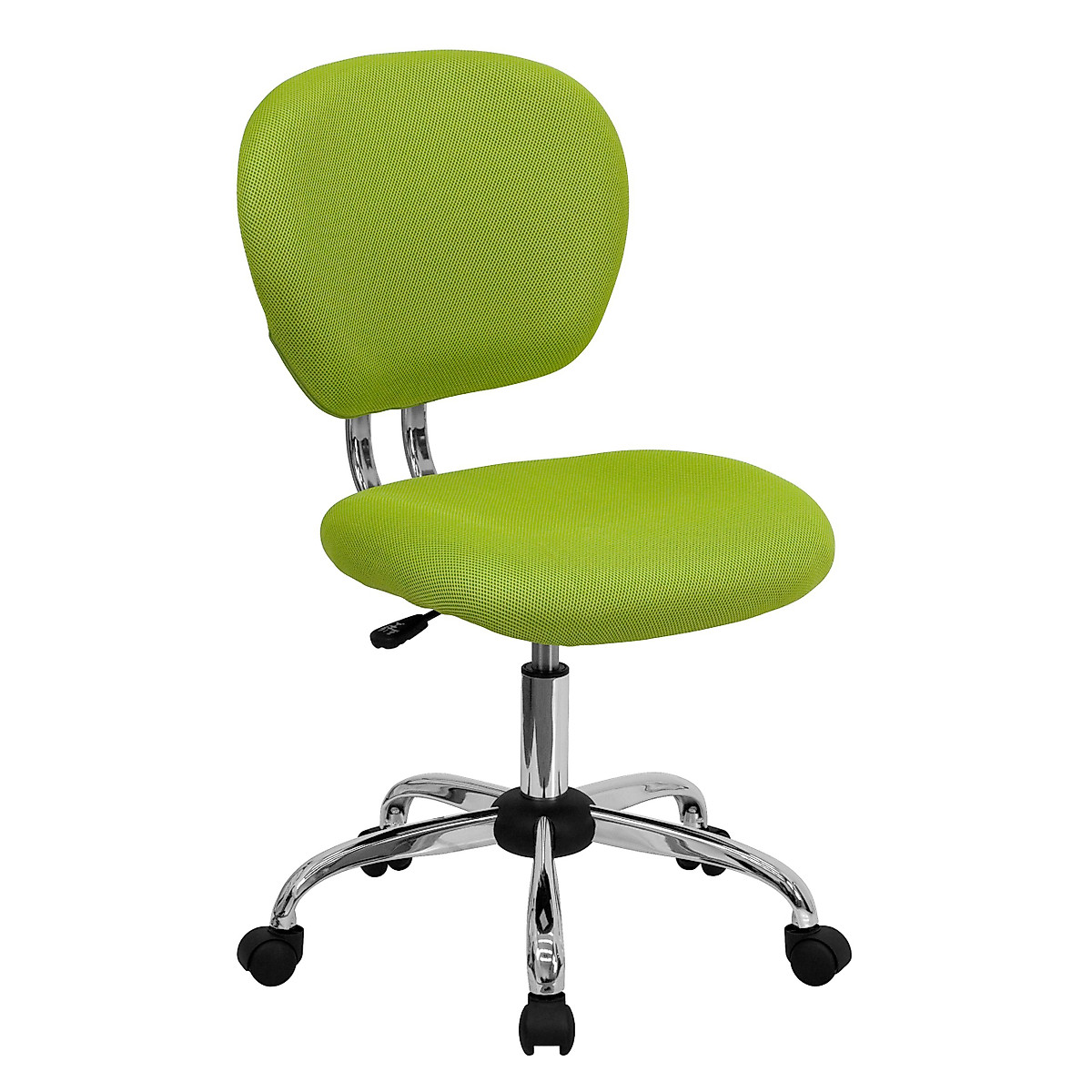 EMMA + OLIVER Mid-Back Apple Green Mesh Padded Swivel Task Office Chair with Chrome Base