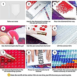 Caievy Dancer Angel Painting Poster 5D Dancing Little Girl Diamond Painting Kit DIY Round Crystal Diamond Adult Kids Diamond Painting Kit for Home Dance Studio Decoration 12X18inch