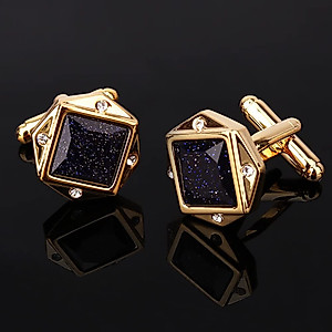 CLEECOO Men’s Tie Clip and Cufflinks Set with Gift Box (6pcs Tuxedo Studs Giveaways) for Wedding Anniversary Birthday or Business