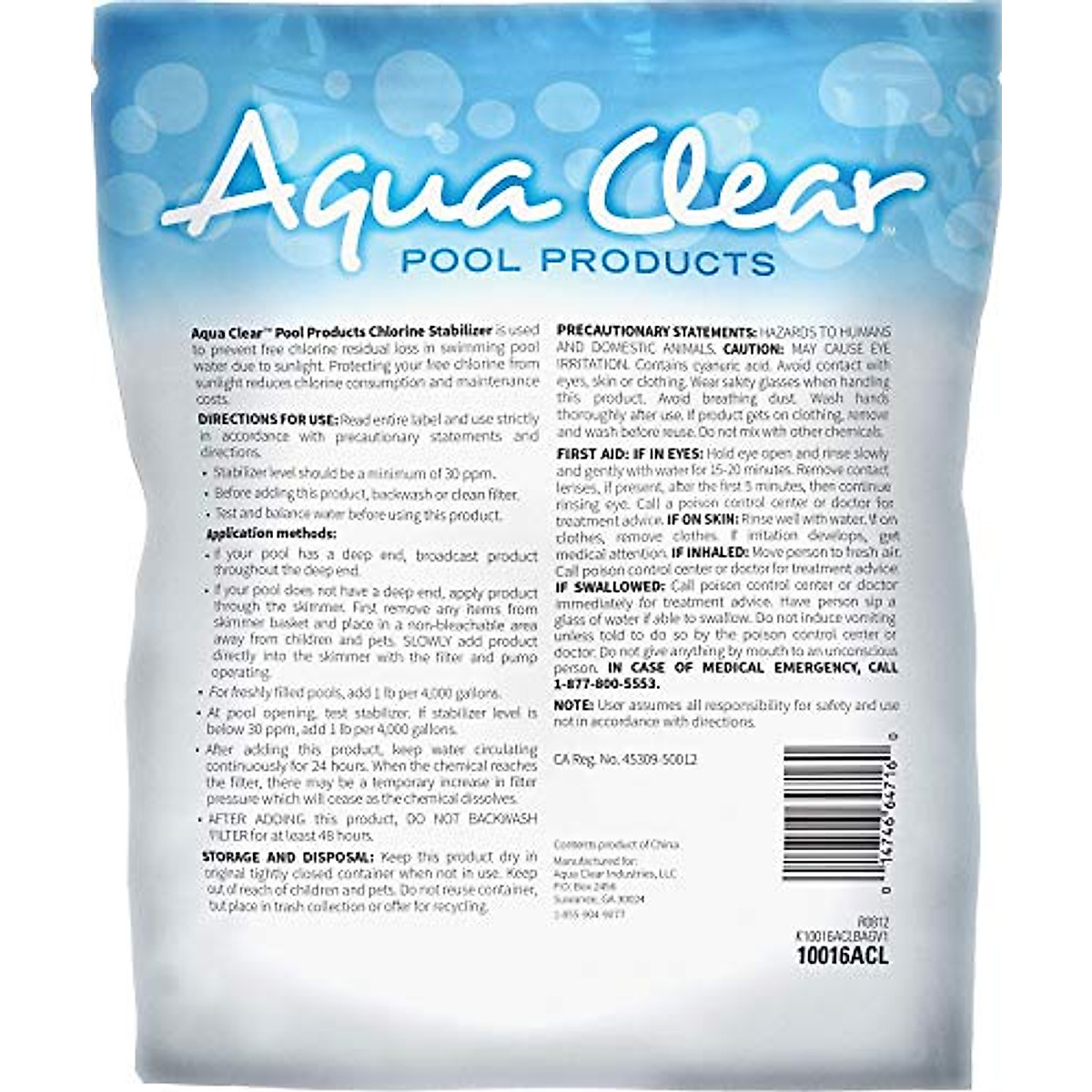 Aqua Clear Pool Products Chlorine Stabilizer 6 lb.