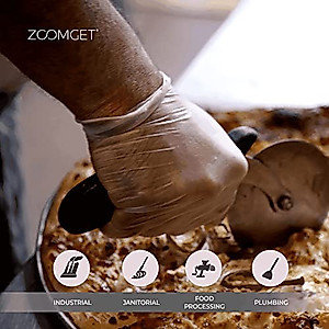 X3 Clear Vinyl Disposable Industrial Gloves, 3 Mil, Latex & Powder-Free, Food-Safe, Non-Sterile, Smooth, X-Large, Box of 100