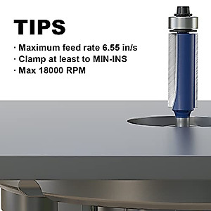 XDENGP 4Pcs Flush Trim Router Bits Set 1/4 Inch Shank, Bottom Bearing Flush Cut Trim Router Bit for Woodworking, Cutting Diameter: 1/4", 5/16", 3/8", 1/2"