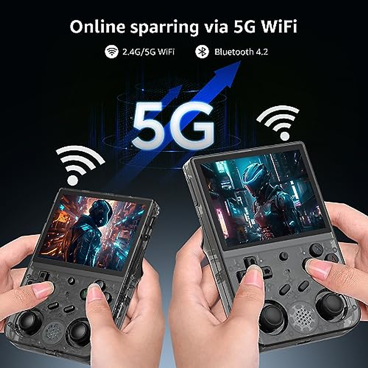 RG353VS Retro Handheld Game Linux System Built- in 4452 Games,RG353VS Emulator Handheld Console RK3566 Supports 5G WiFi 4.2 Bluetooth Online Fighting,Streaming and HDMI RG353VS