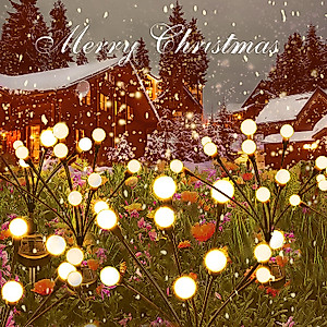 TYUWGMS Solar Lights Outdoor,Swaying Garden Firefly Lights, Solar Garden Lights, Waterproof Fairy Decor Outdoor Solar Lights,Ideal for Patio, Yard, Path Fence