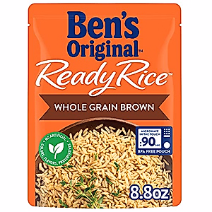 BEN'S ORIGINAL Ready Rice Whole Grain Brown Rice, Easy Dinner Side, 8.8 OZ Pouch (Pack of 12)