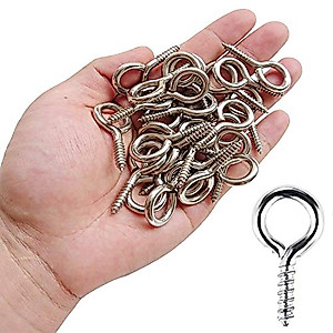 Axe Sickle Metal Eye Hook Screw 1.5 Inch Eye Small Eyelet Screw 30 Pcs